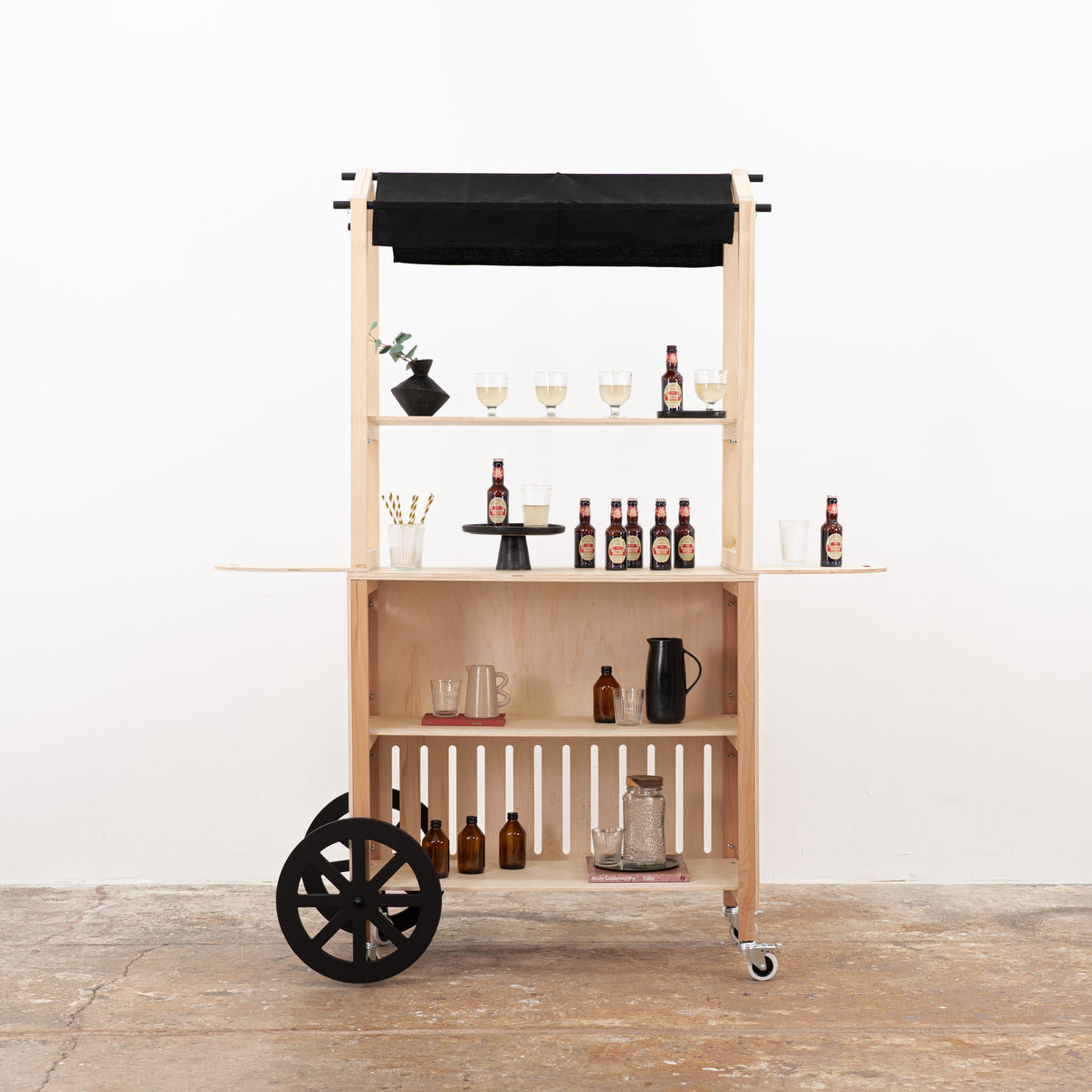 Foldable Wooden Cart for Events | Custom Branded Portable Bar – Milimetry