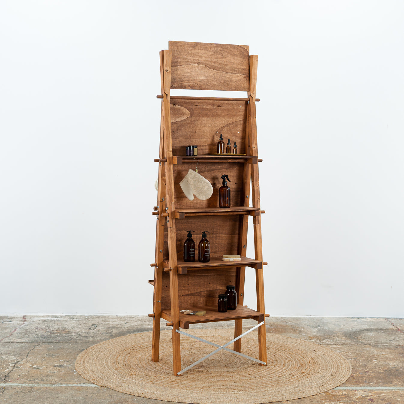 Portable pegboard unit with storage shelves VP-01-CF for jewelry, beau ...