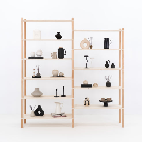 BAMBUK Double Display Shelf – Modular Beech Retail Unit – Milimetry
