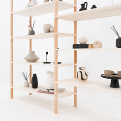 BAMBUK Double Display Shelf – Modular Beech Retail Unit – Milimetry