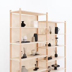 BAMBUK Double Display Shelf – Modular Beech Retail Unit – Milimetry