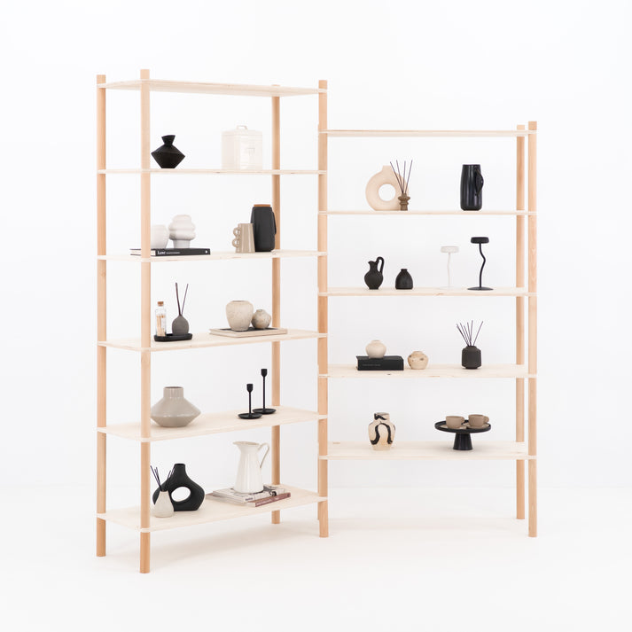 BAMBUK Double Shelving Unit – Corner Display for Space-Saving Retail ...