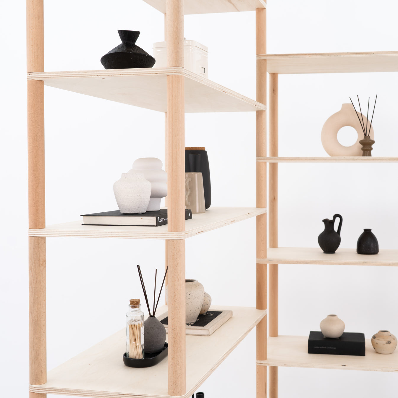 BAMBUK Double Shelving Unit – Corner Display for Space-Saving Retail ...