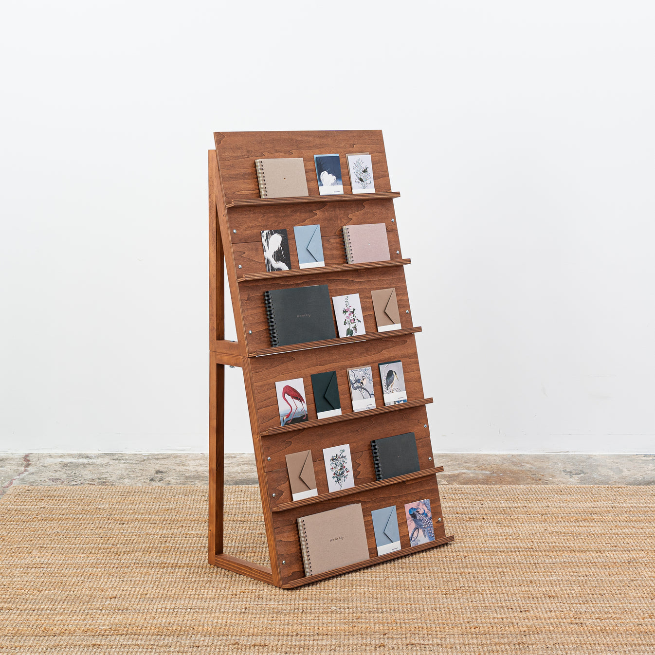 Coffee Dual Magazine Display – Portable Wooden Stand for Catalogs ...