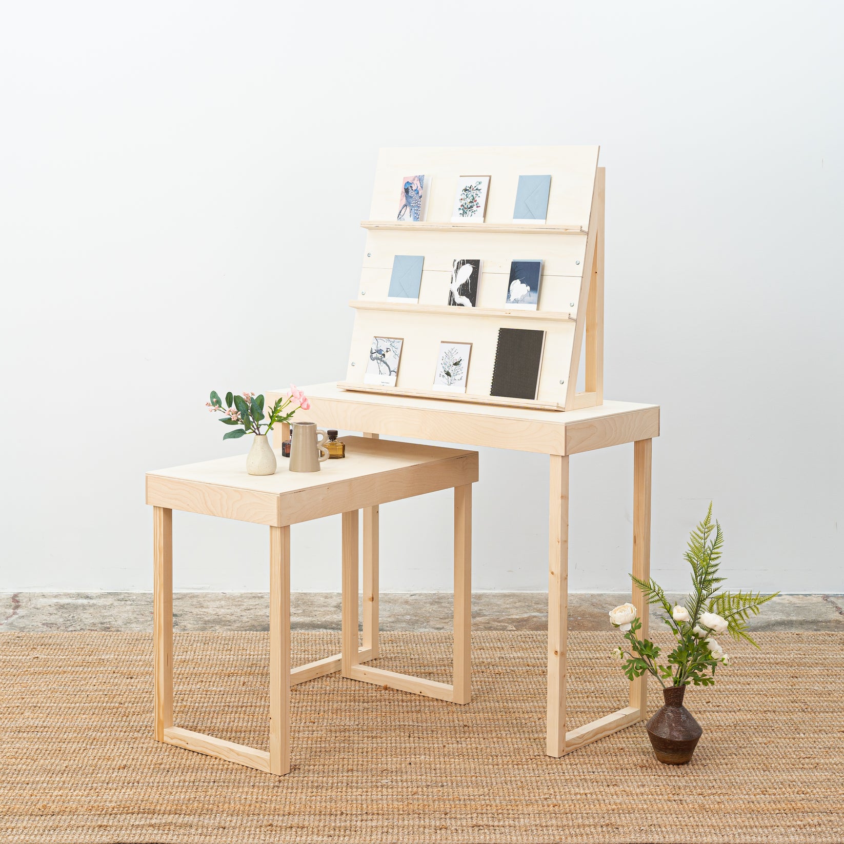 Natural Wooden Display Stand – Foldable Tabletop & Floor Retail Rack ...