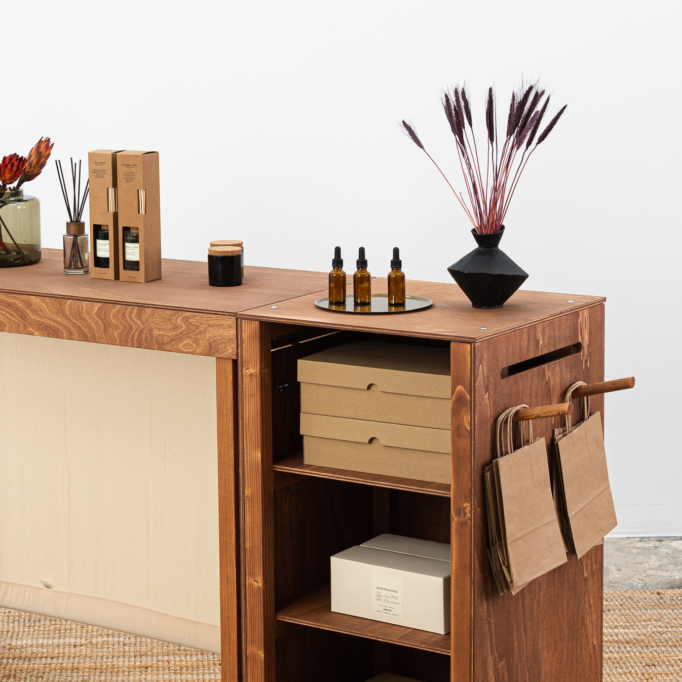 Portable Counter & Table Set – Coffee Finish | Perfect for Trade Shows ...