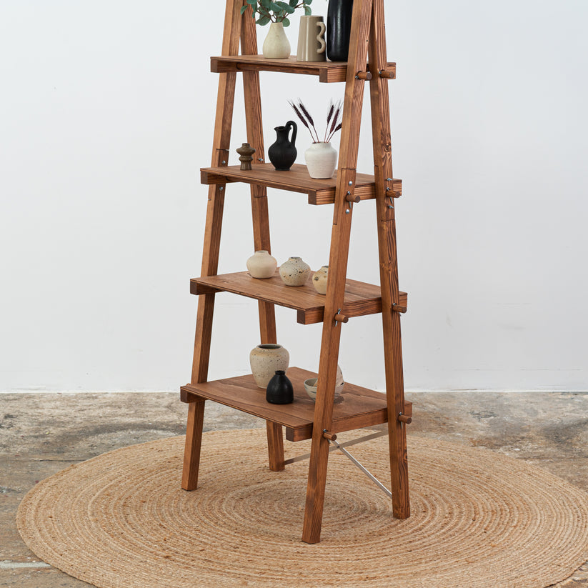 Coffee A-Frame 4-Tier Wooden Display Shelf – Portable Retail Stand by ...