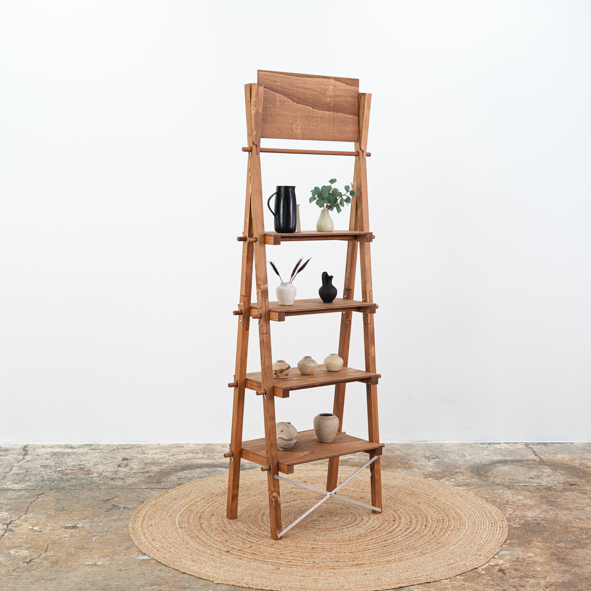 Coffee A-Frame Display Shelf | 4-Tier Wooden Retail Stand – Milimetry