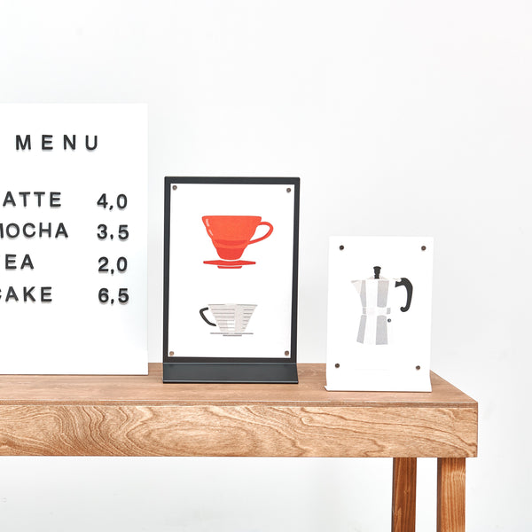 Set of magnetic tabletop horizontal sign boards SAP-V-A5-A4-A3 | black ...