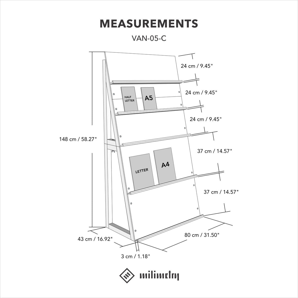 Large display stand for notebooks VAN-05-NT | natural color – Milimetry