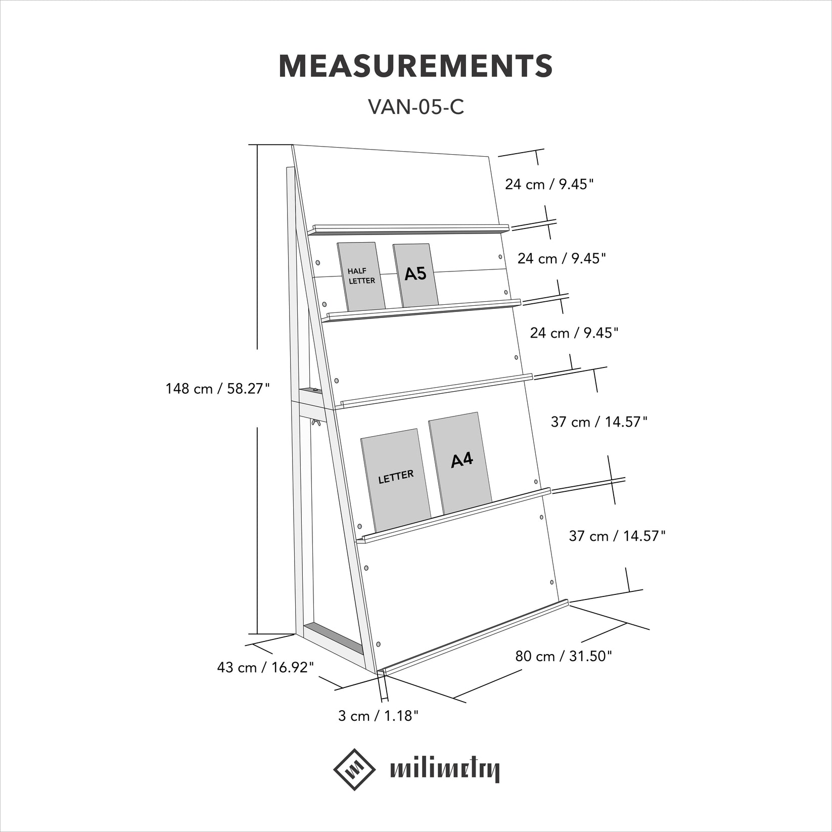 Large display stand for notebooks VAN-05-NT | natural color – Milimetry