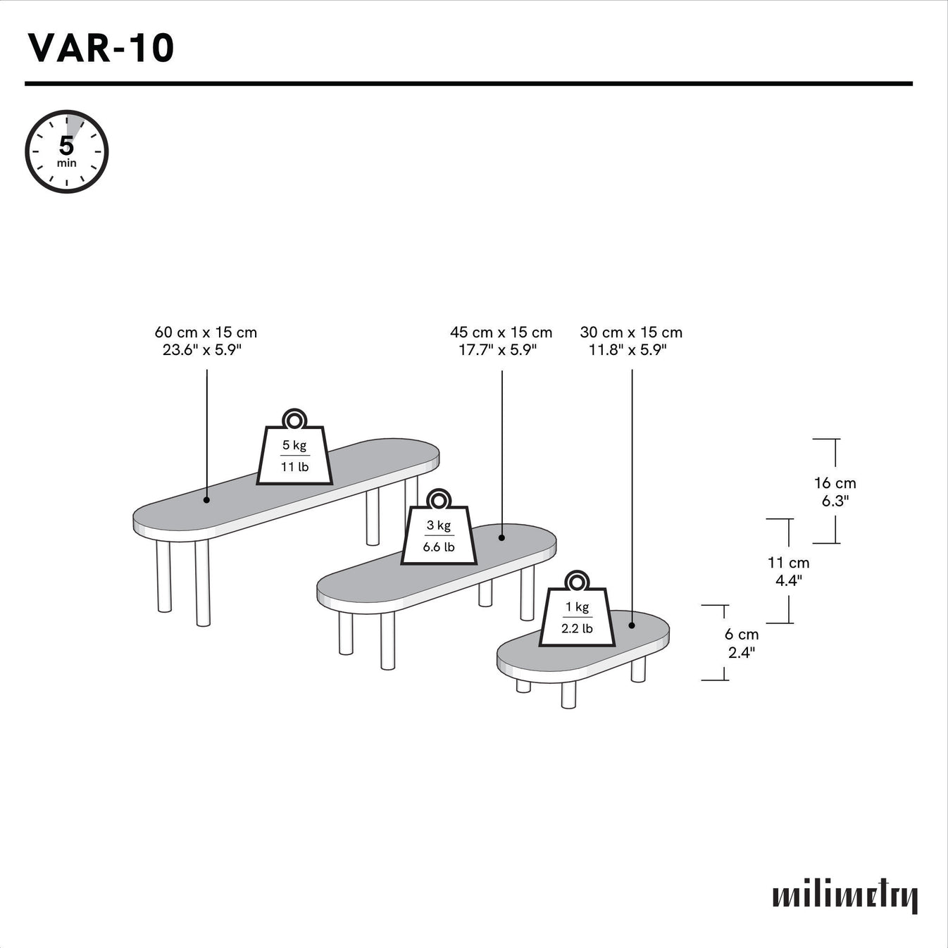 Set of 3 Coffee Wooden Display Risers VAR-10-CF | Elegant Retail Stands ...