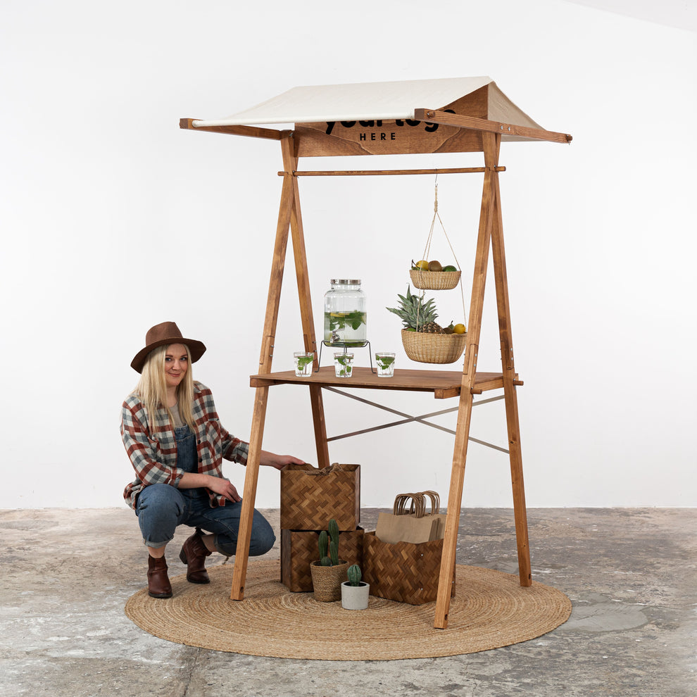 Serving station VC-01-CF in coffee color with front panel and sun cano ...
