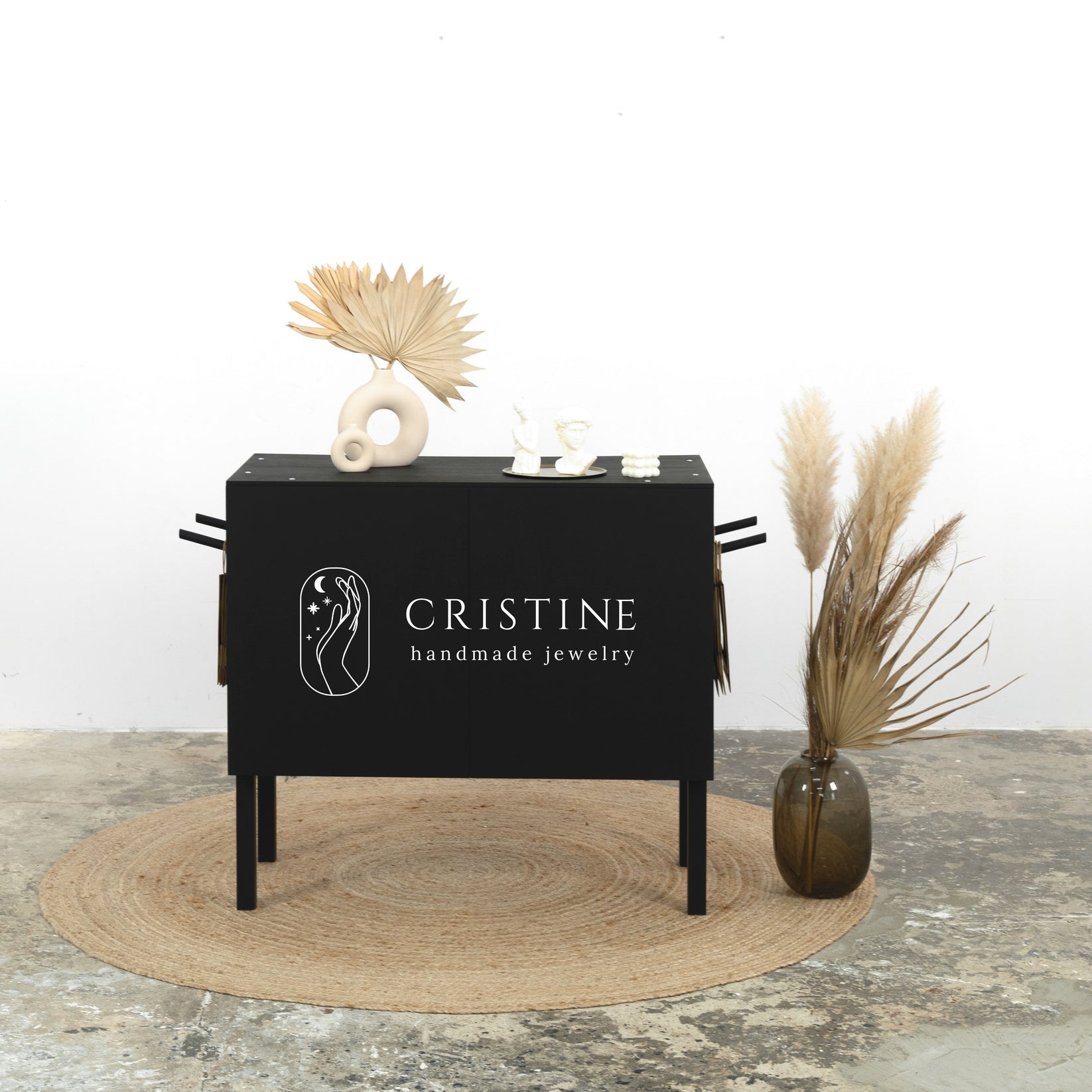 Black Portable Checkout Counter with Storage – Event & Retail POS Stand ...