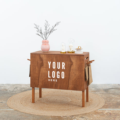 Coffee Brown Checkout Counter for Events | Collapsible Retail Check ...