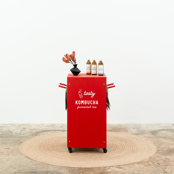 Compact Branded Event Podium – Portable Counter with Storage on Wheels ...