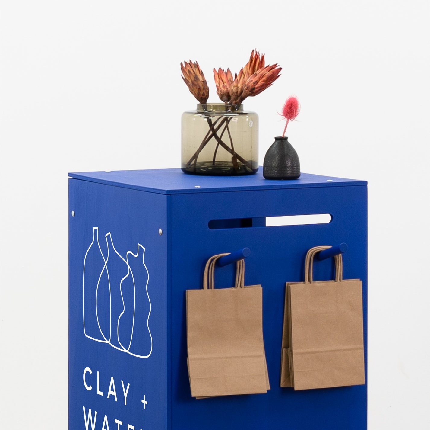 Compact Branded Event Podium – Portable Counter with Storage on Wheels ...