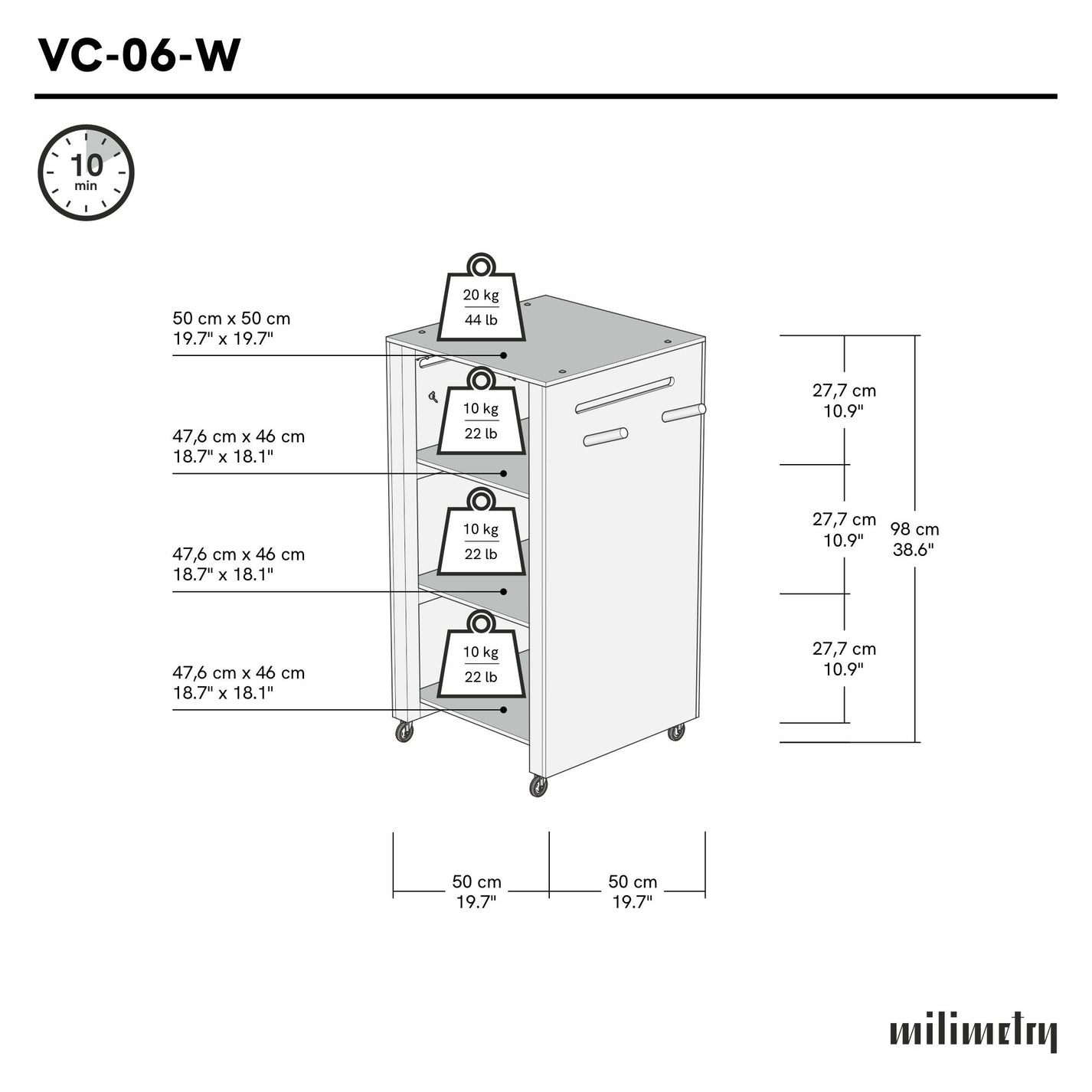 Compact Branded Event Podium – Portable Counter with Storage on Wheels ...