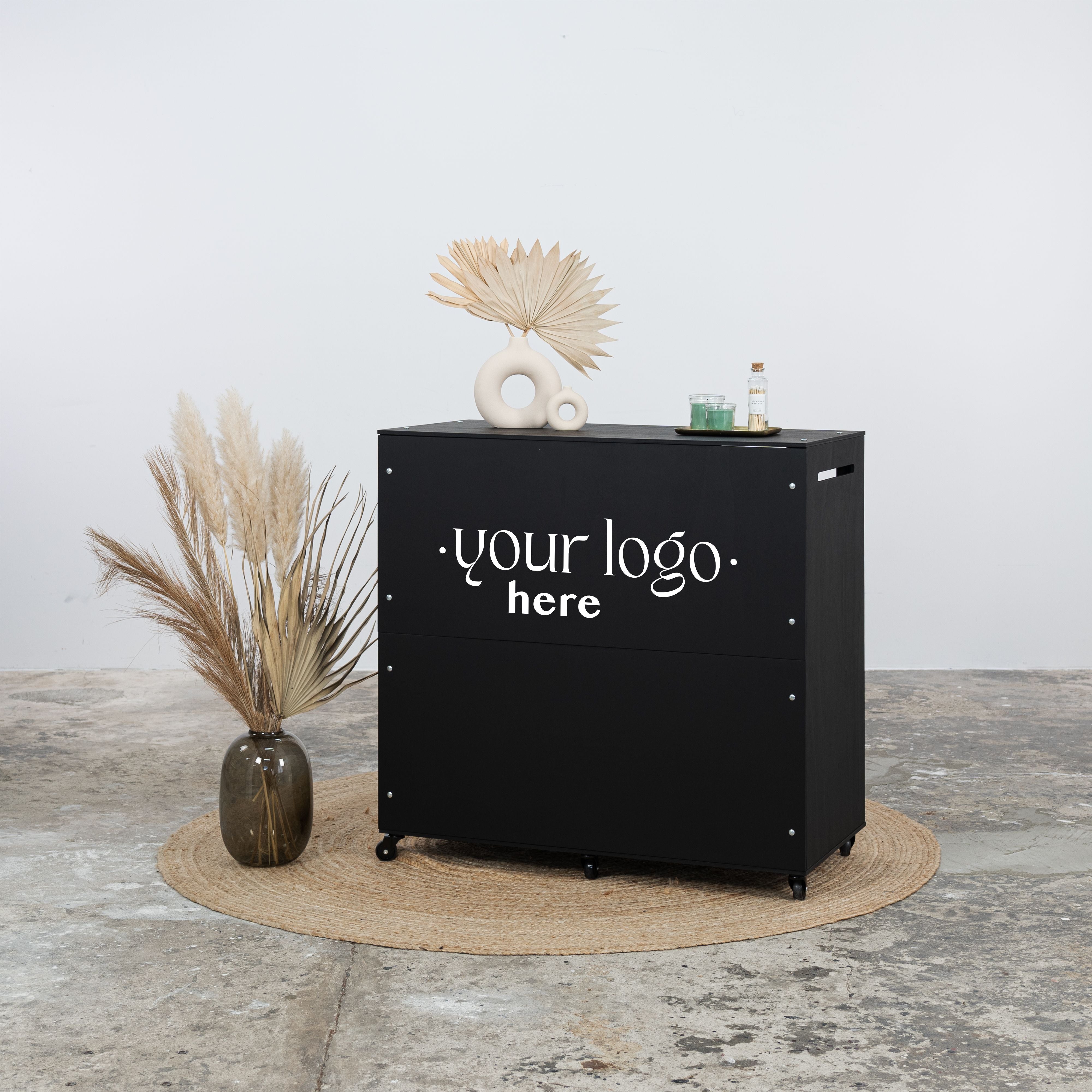 Checkout counter VC-08-W-BL portable, collapsible display counter with ...