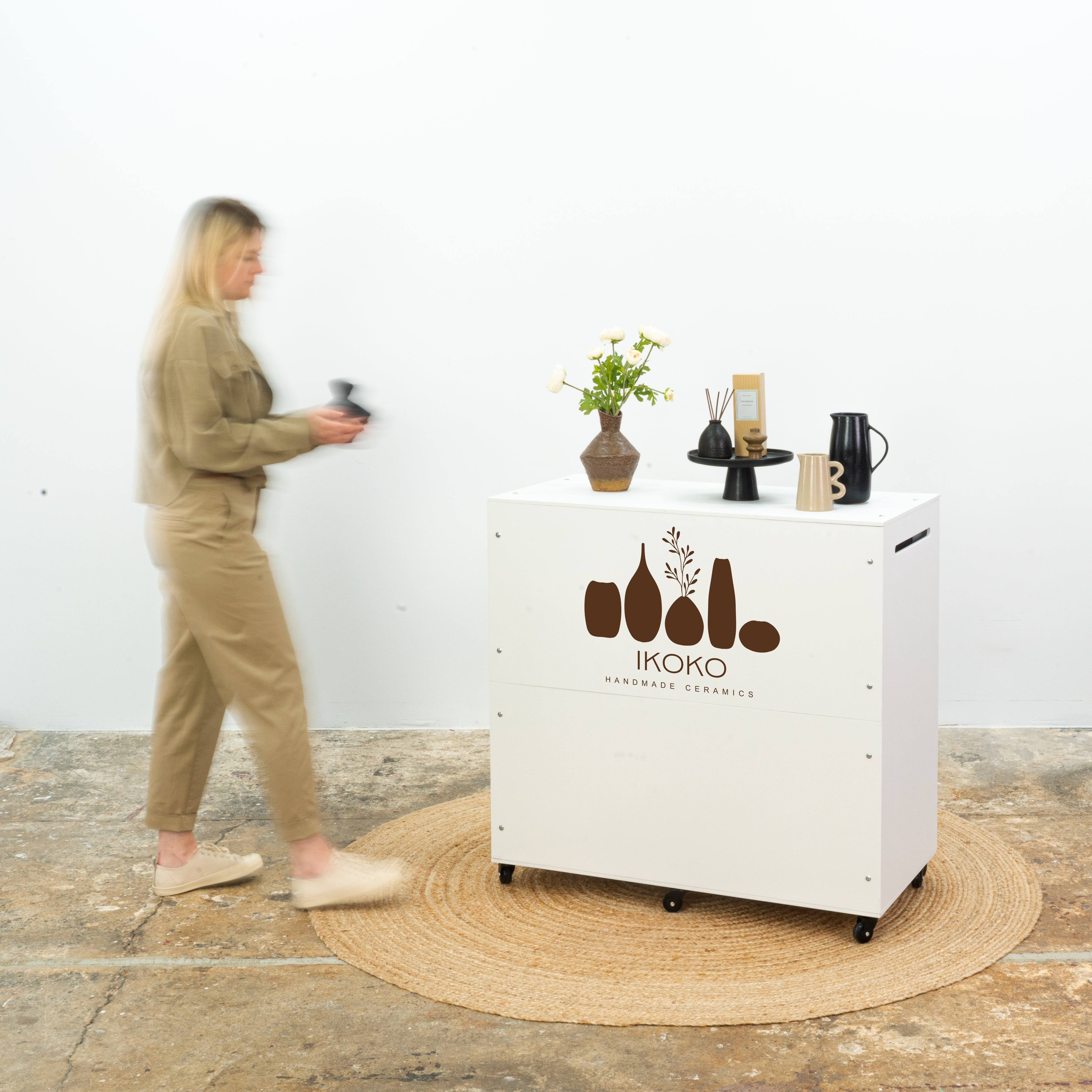 Checkout counter VC-08-W-WT portable, collapsible display counter with ...