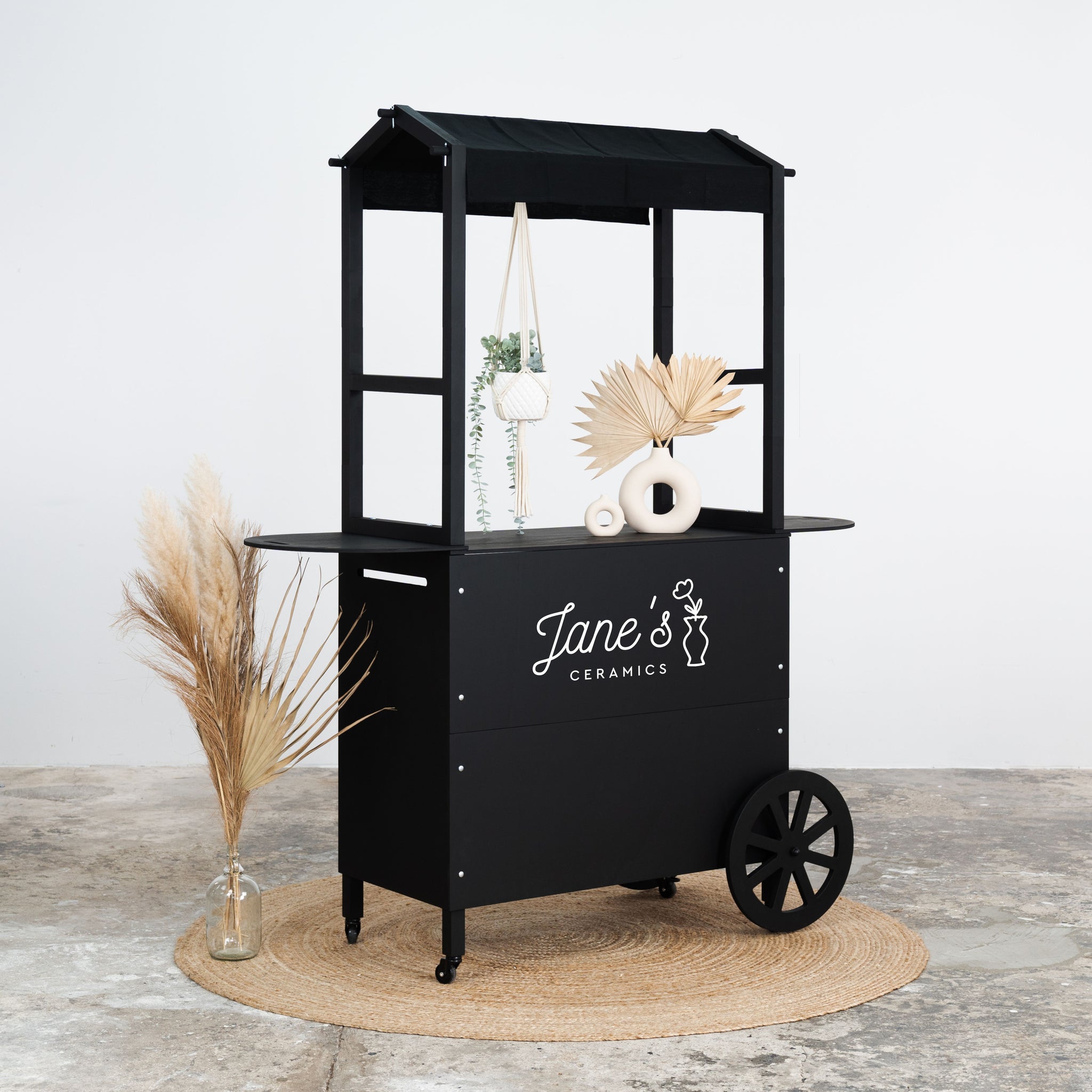 Display cart VC-11-W-BL | collapsible portable vendor display with sto ...