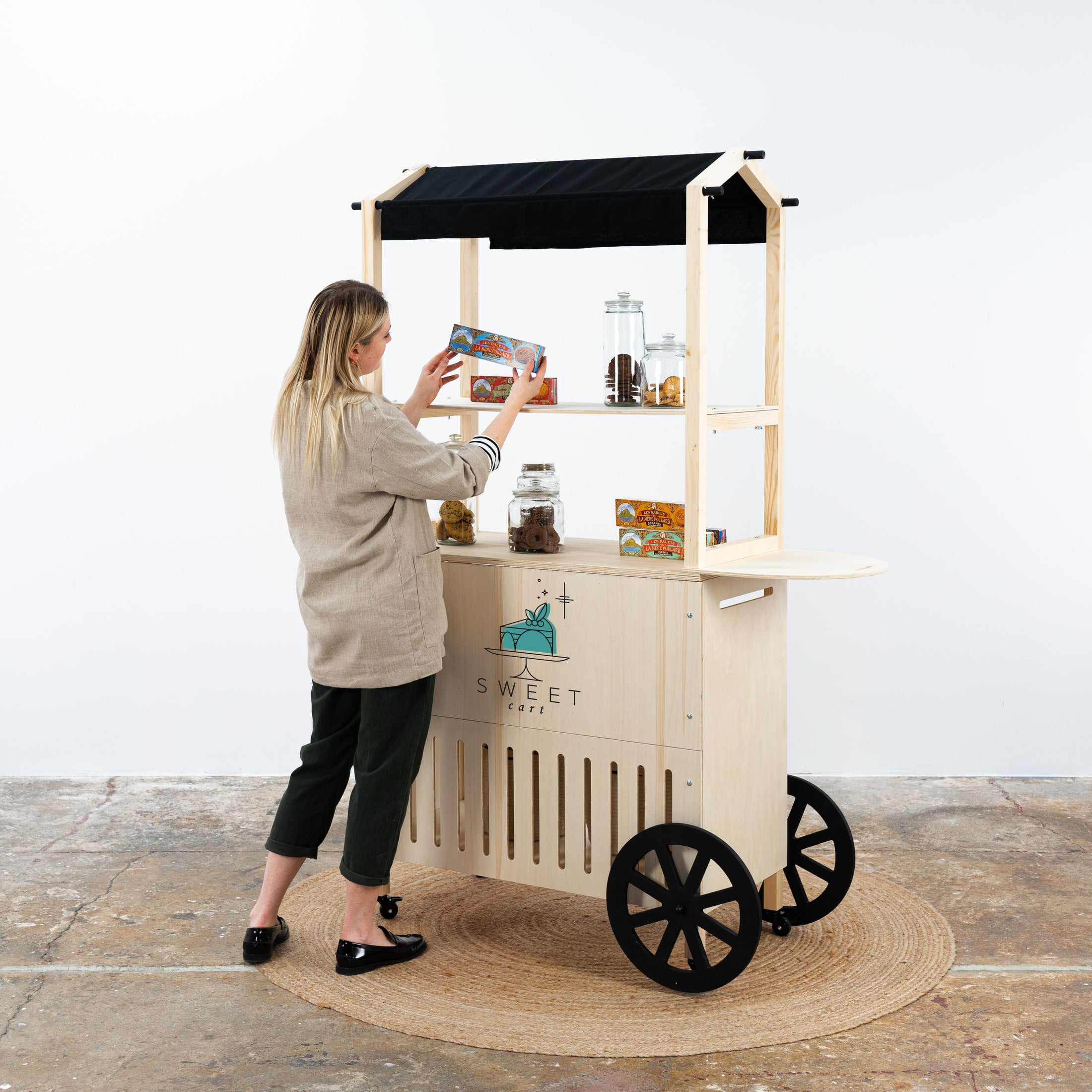 Display cart VC-11-W-NT | collapsible portable vendor display with sto ...