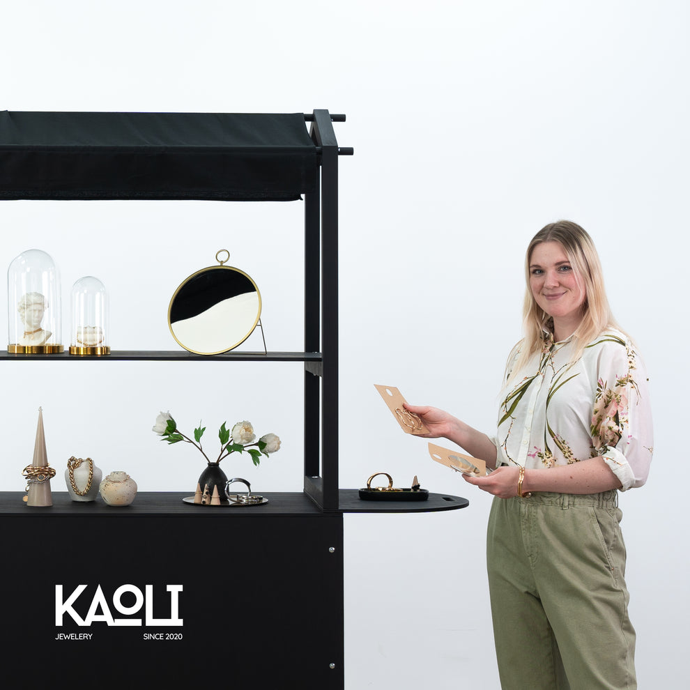 Black Display Cart with Awning – Portable Booth for Trade Shows ...