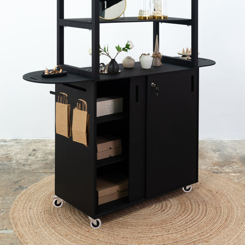 Black Display Cart with Awning – Portable Booth for Trade Shows ...