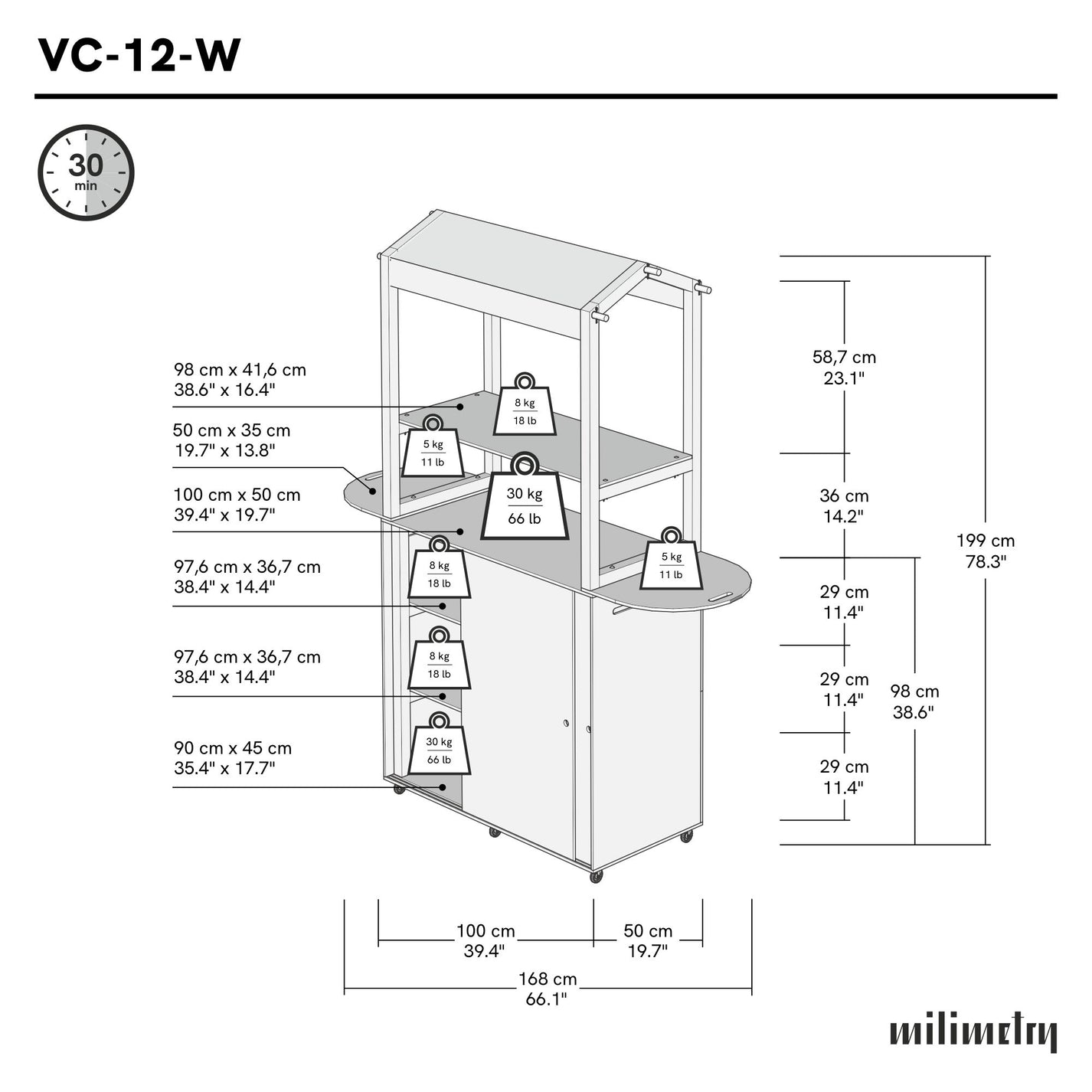 Custom Display Cart with Awning – Portable Wooden Booth with Storage ...