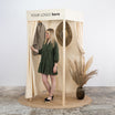Collapsible Wooden Fitting Room in Natural Finish – Portable Changing ...