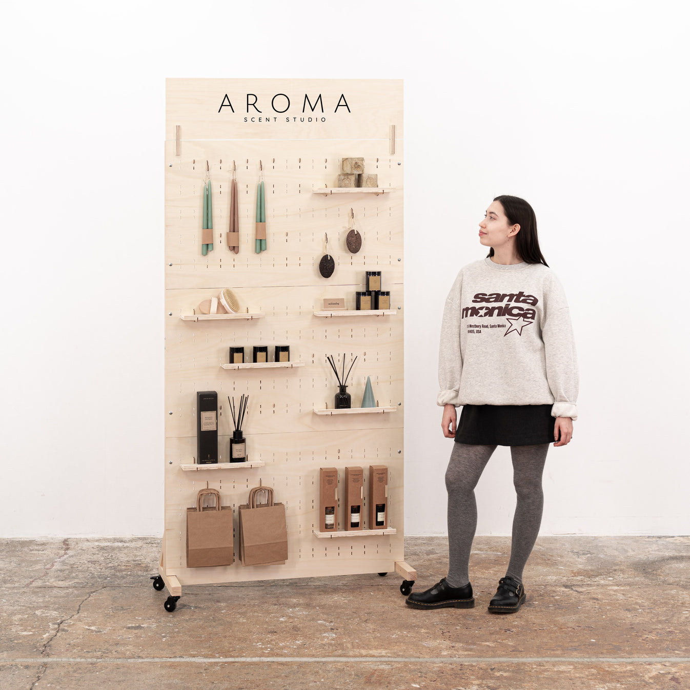 Modular Pegboard Display Stand – Customizable, Double-Sided & Portable ...