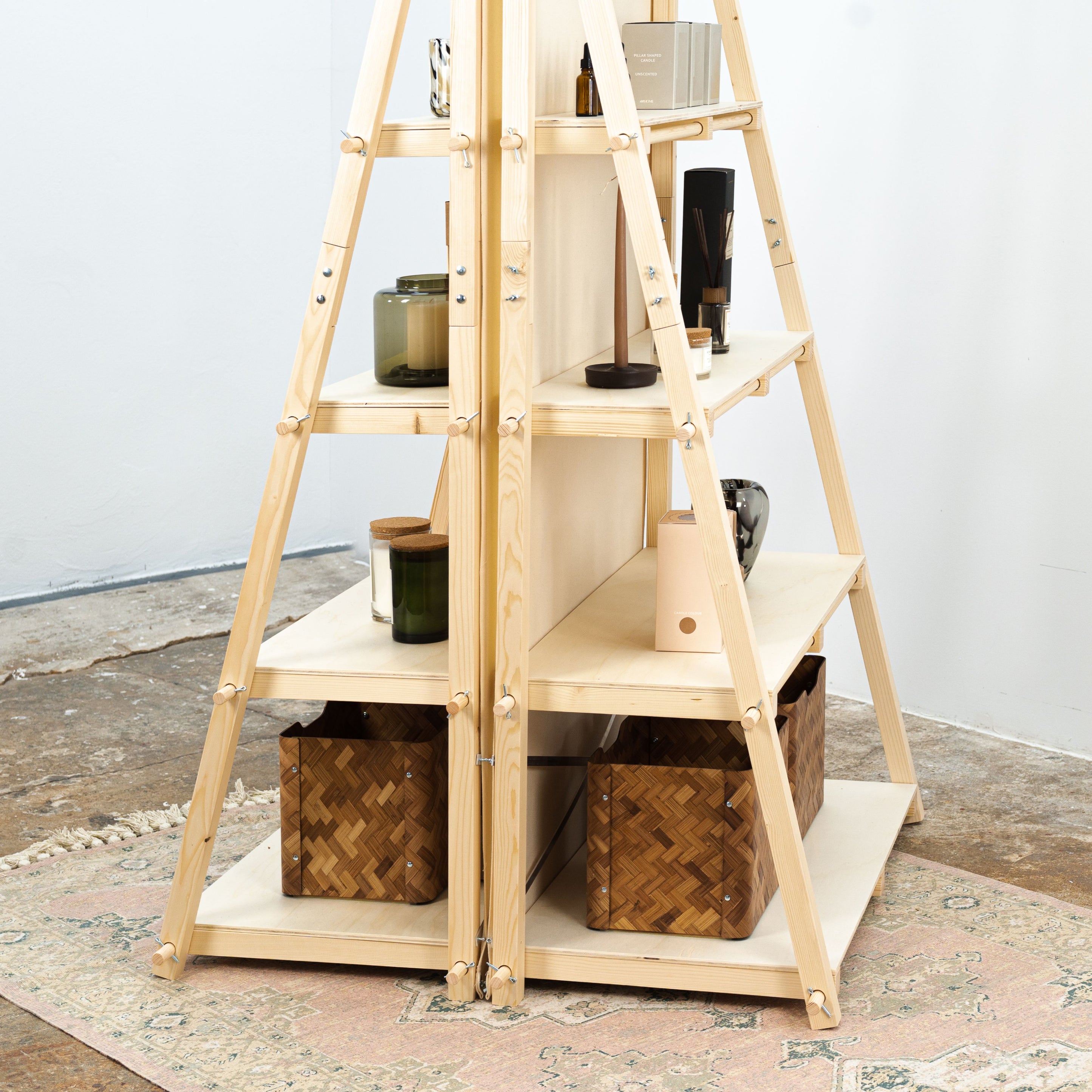 Portable shelving unit VS-05-NT to be placed against the wall, for sho ...