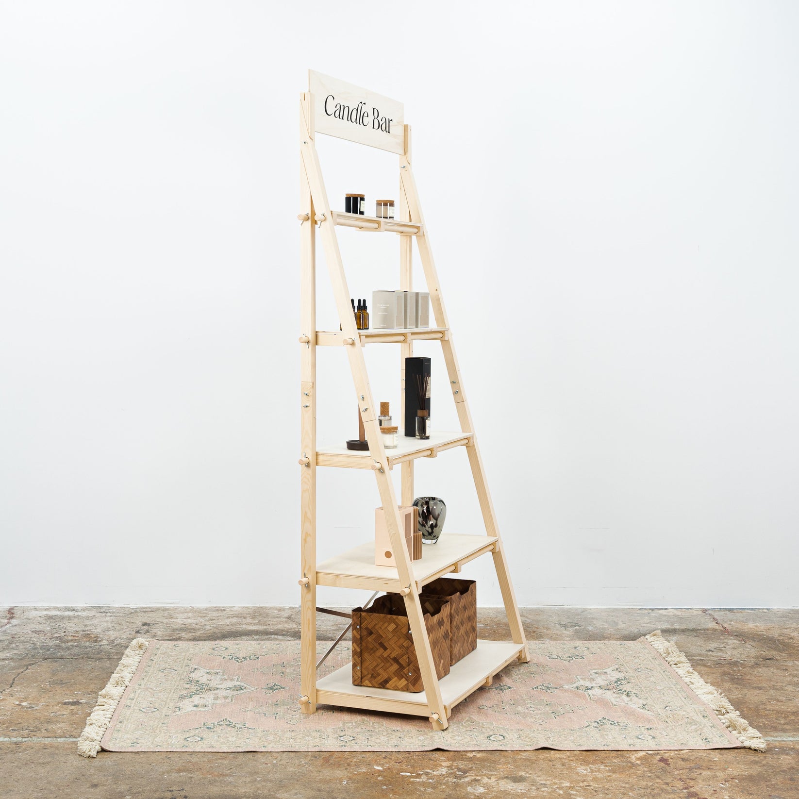 Portable & Collapsible Wooden Shelving – Easy-to-Assemble Display for ...