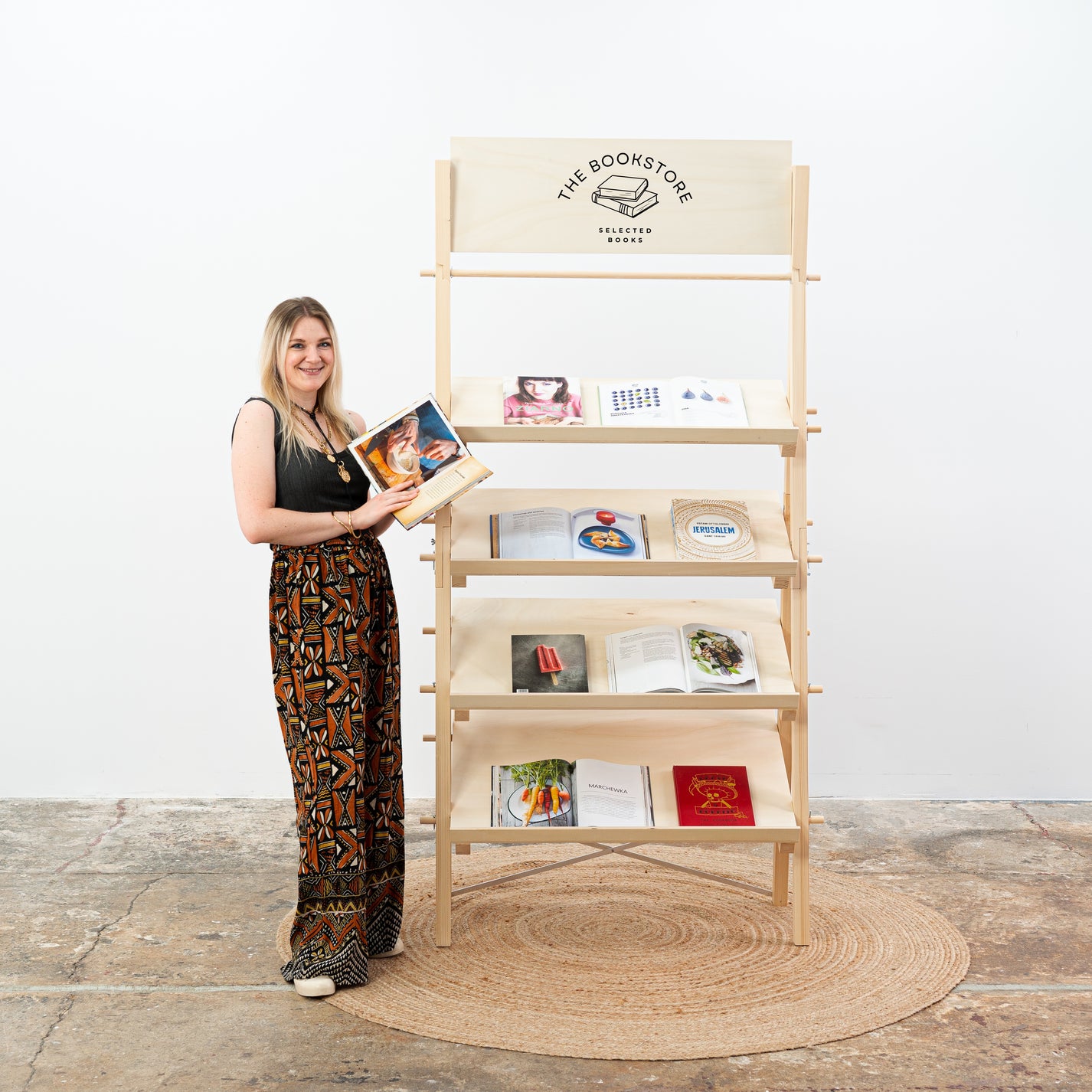 Slanted Shelf Display Unit VS-07-NT | Wooden A-Frame Retail Display ...