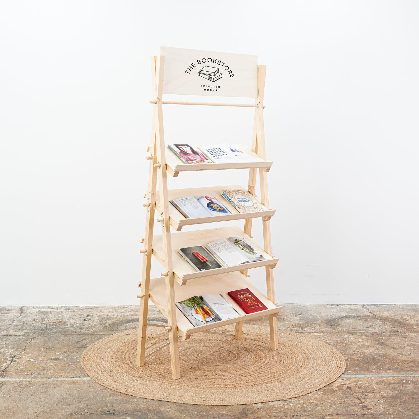 Slanted Shelf Display Unit VS-07-NT | Wooden A-Frame Retail Display ...