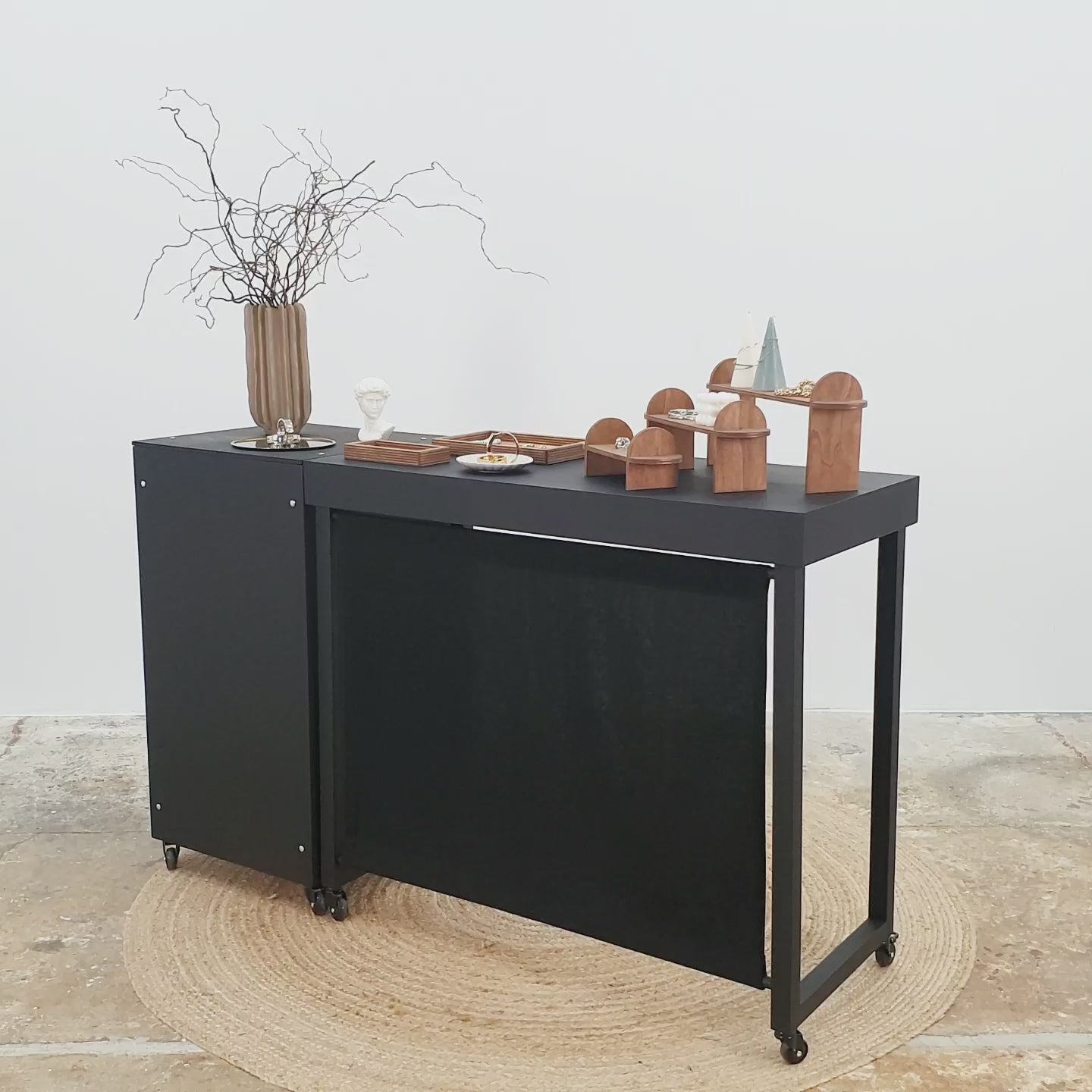 SET Vienna BL: Portable counter VC-06-W-BL and table VC-04-C-W-BL tabl ...