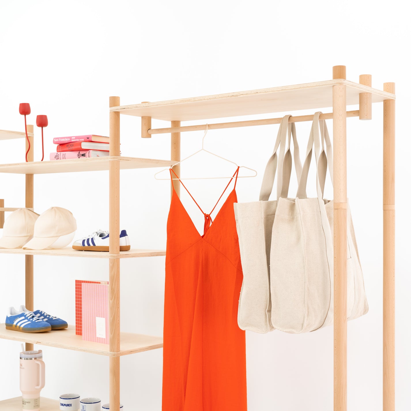 Triple Modular Display Shelf in Natural Wood | BAMBUK Series – Milimetry
