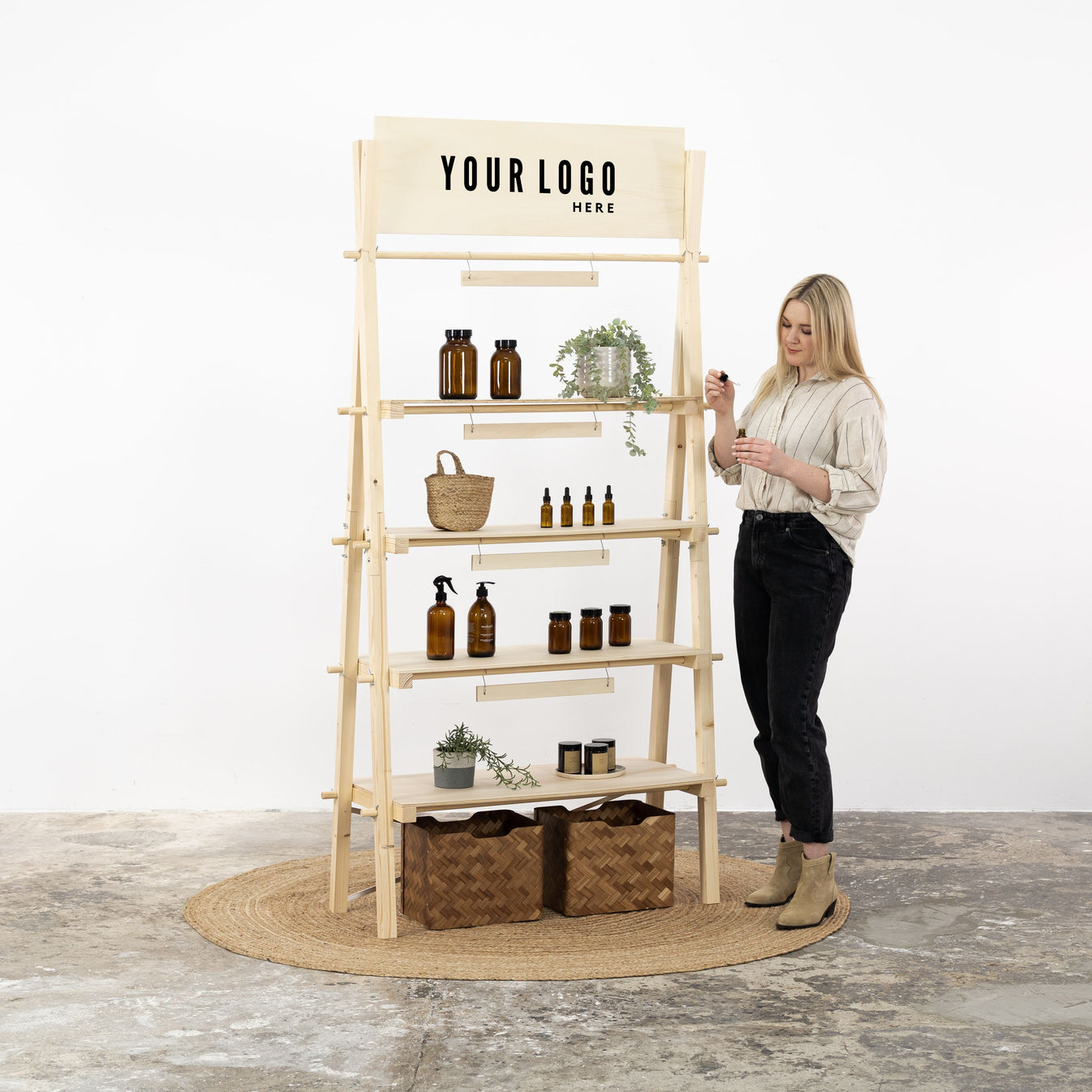 Portable shelving unit VS-03-NT for shops and market fairs – Milimetry