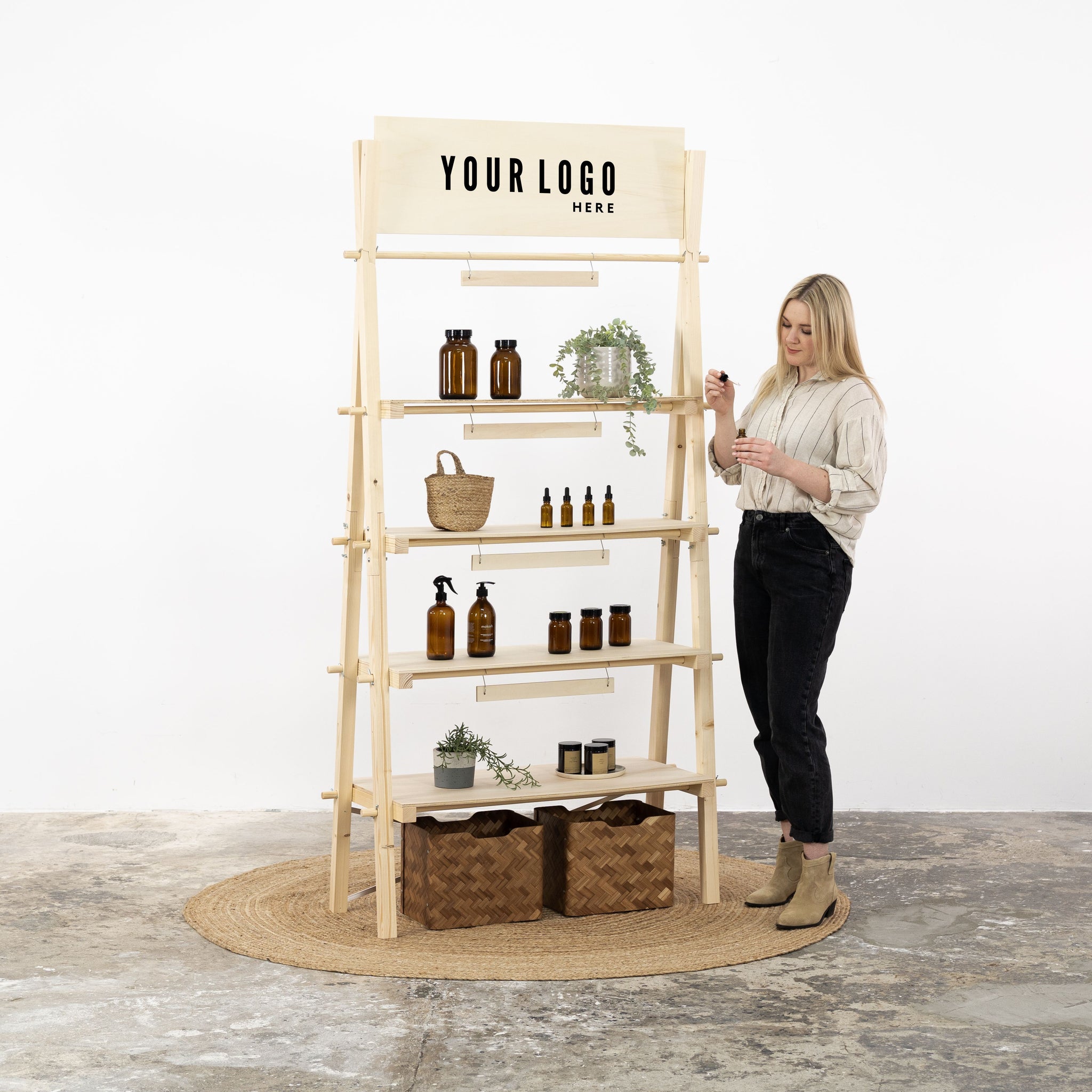 Portable shelving unit VS-03-NT for shops and market fairs – Milimetry