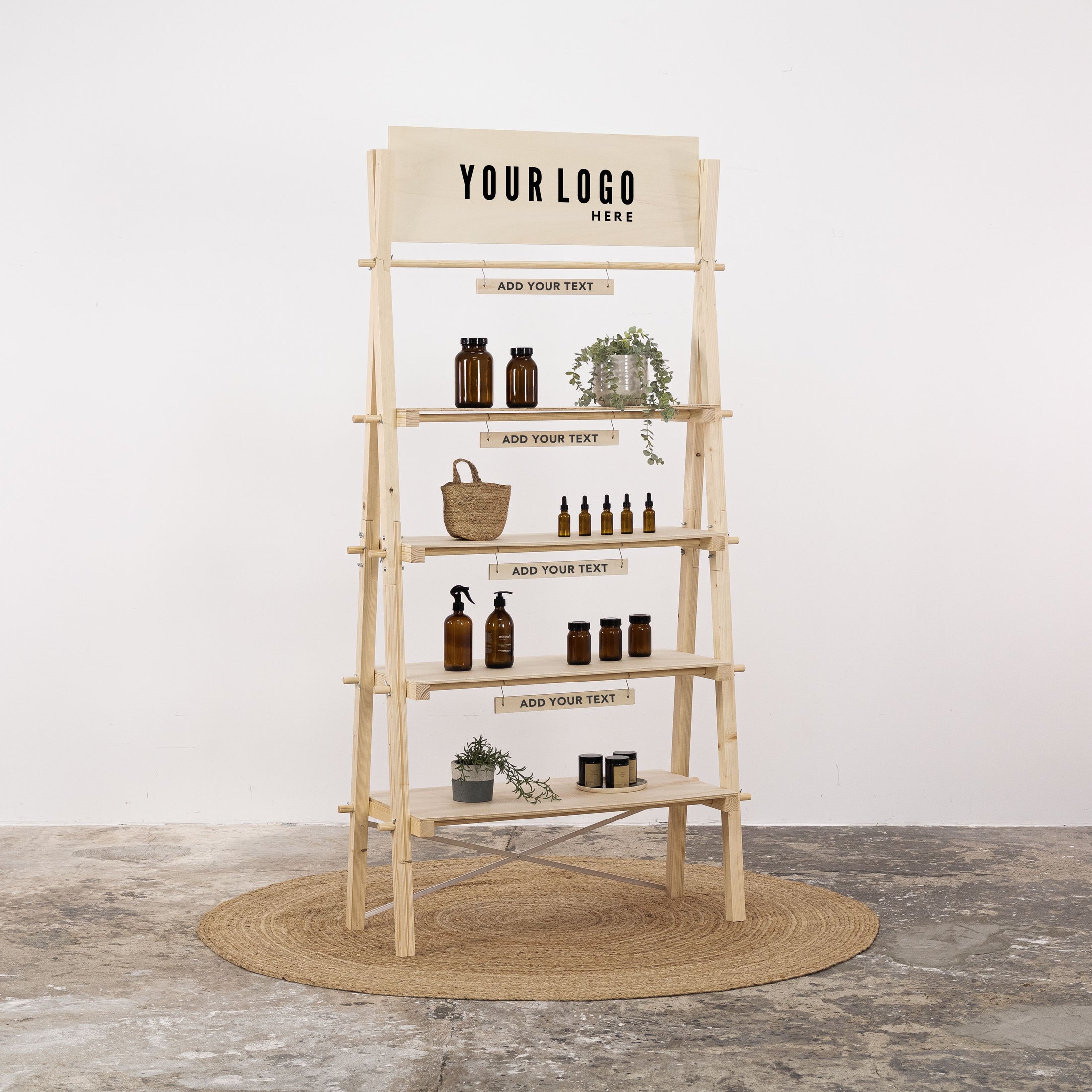Portable shelving unit VS-03-NT for shops and market fairs – Milimetry
