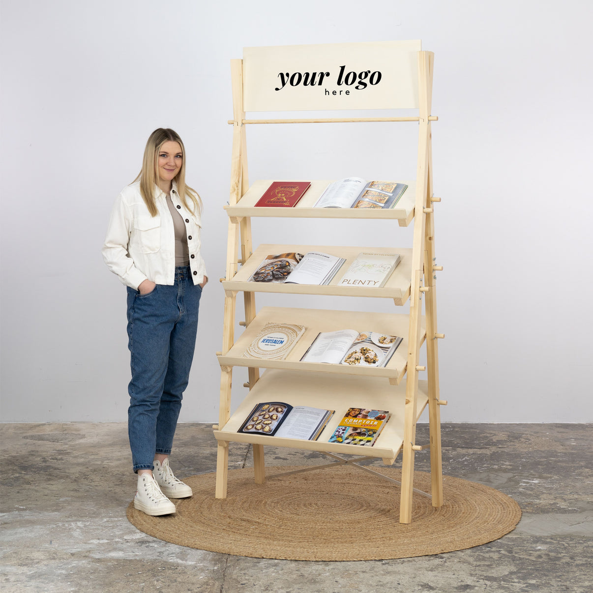 Shelving VS-07-NT with slanted shelves for shops and fairs | Folding d ...