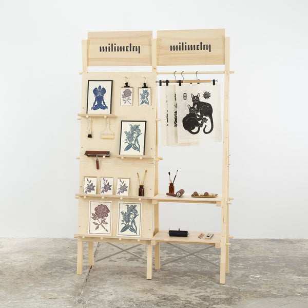 Portable double unit VPR-01-NT shelving unit pegboard and clothes rail ...