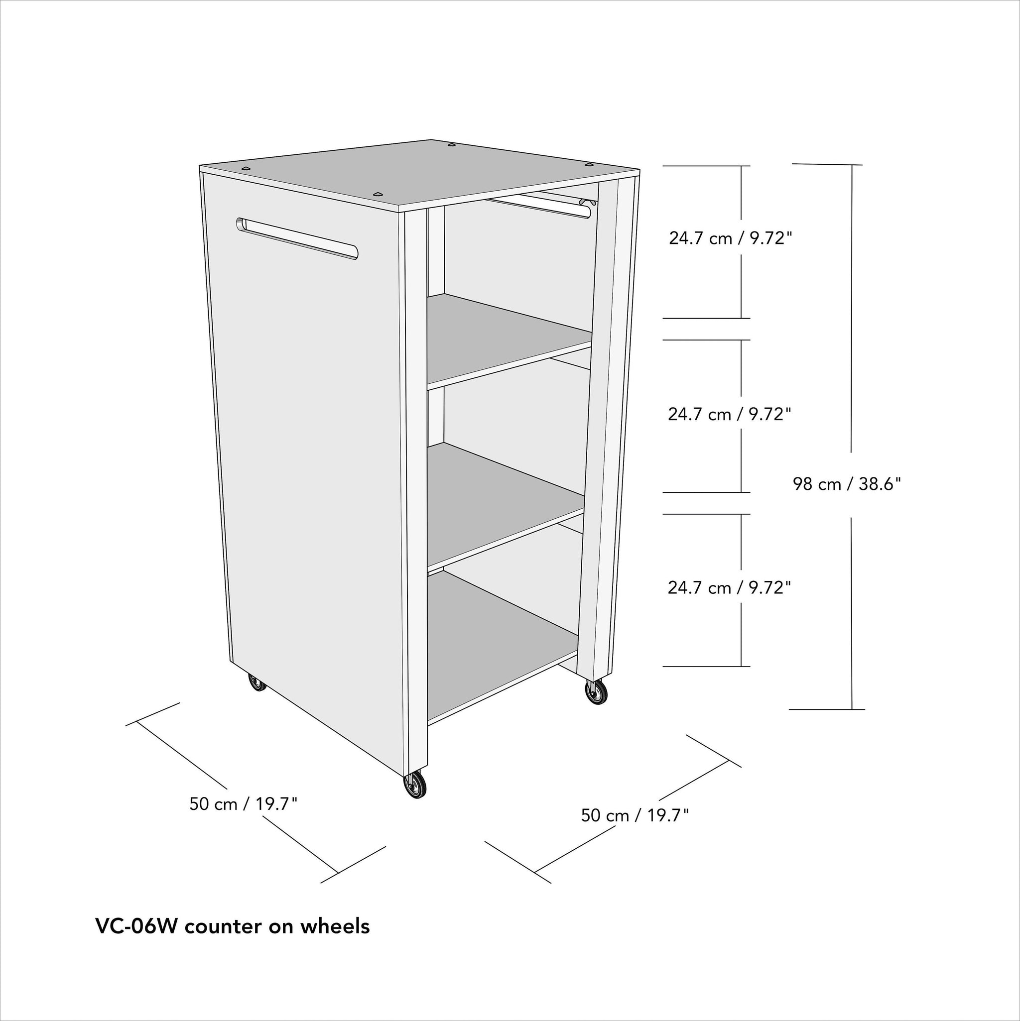 SET Vienna CF: Portable counter VC-06-W-CF and table VC-04-C-W-CF tabl ...