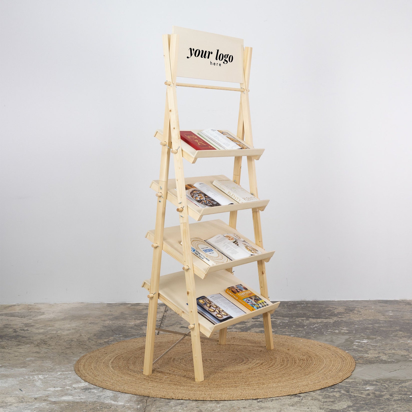 Shelving VS-07-NT with slanted shelves for shops and fairs | Folding d ...