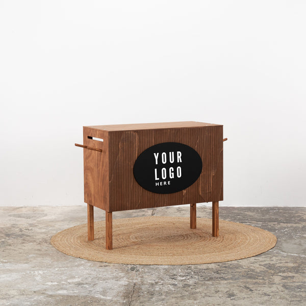 Collapsible Coffee Wooden Checkout Counter with Logo | Trade Show ...