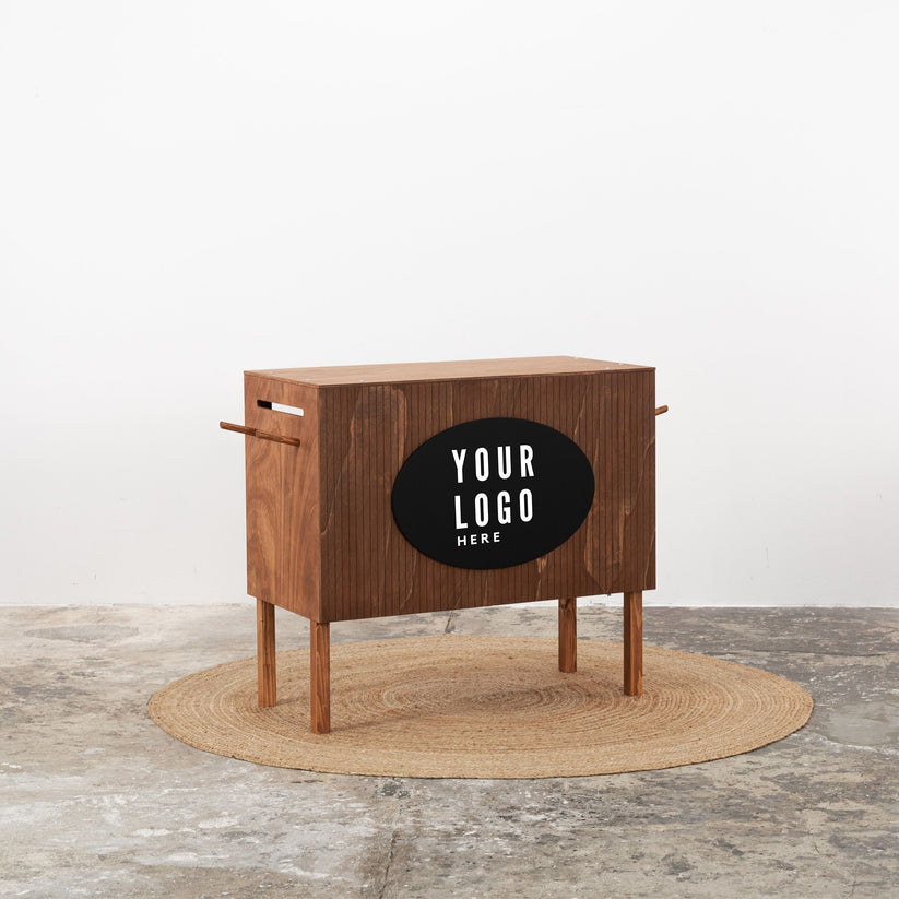 Collapsible Coffee Wooden Checkout Counter with Logo | Trade Show ...