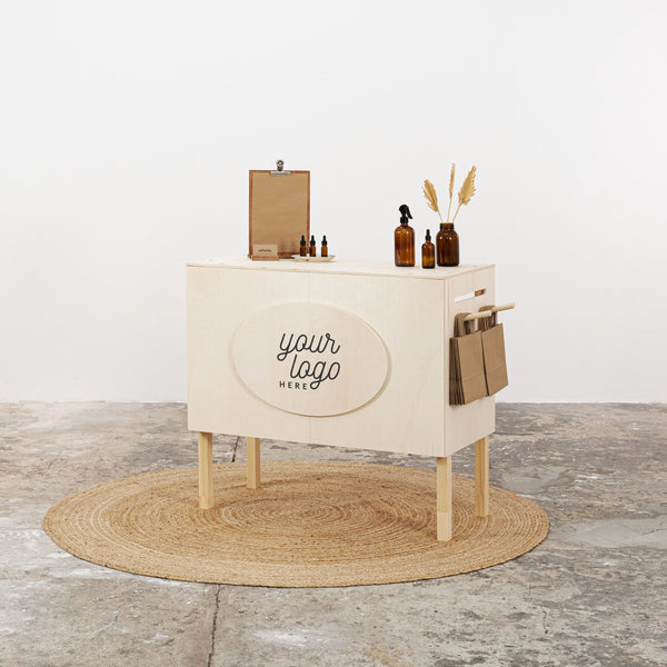 Compact Wooden Checkout Counter – Collapsible, Portable & Customizable ...