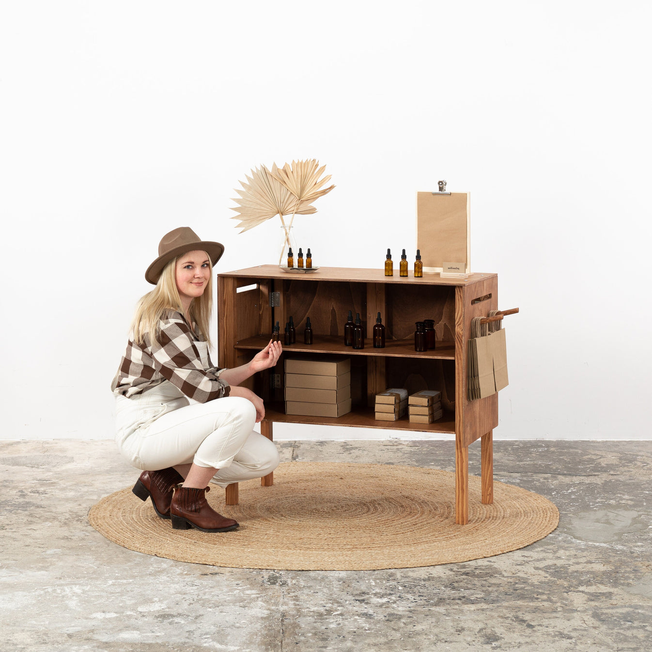 Collapsible Coffee Wooden Checkout Counter with Logo | Trade Show ...