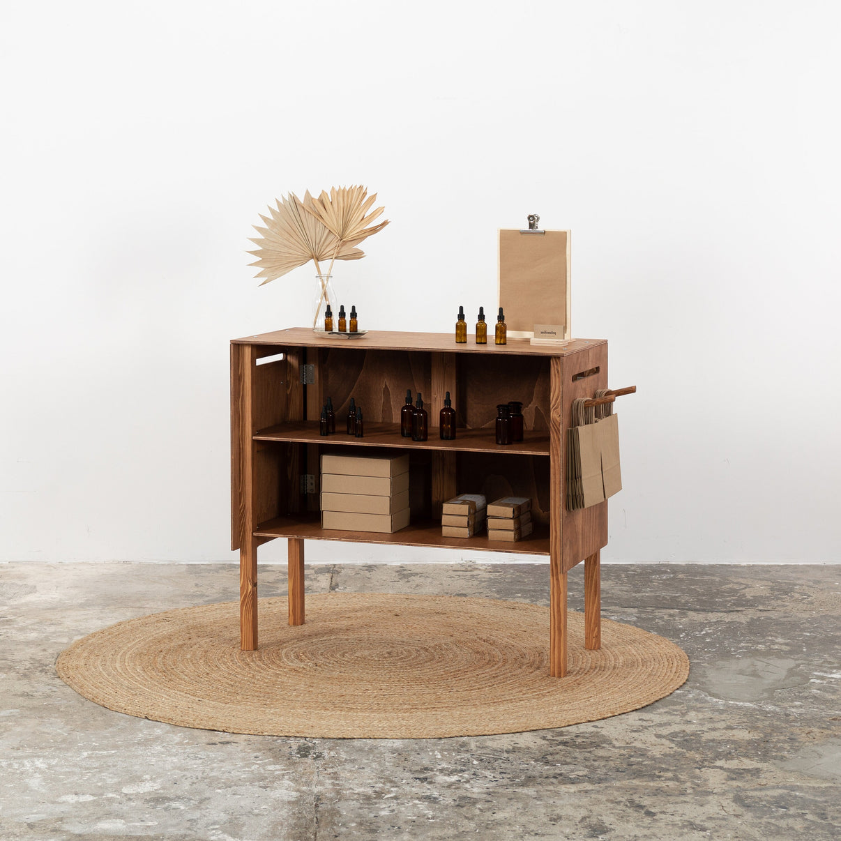 Collapsible Coffee Wooden Checkout Counter with Logo | Trade Show ...