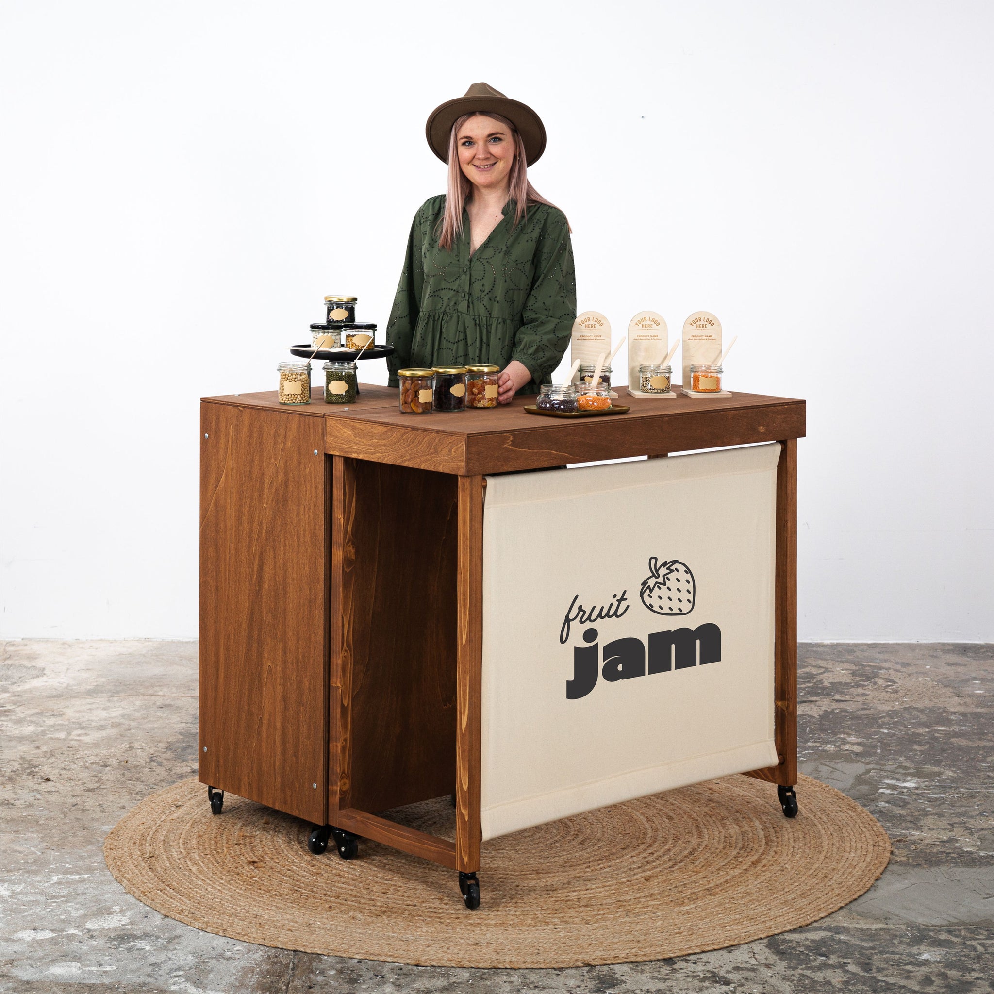 SET Vienna CF: Portable counter VC-06-W-CF and table VC-04-C-W-CF tabl ...